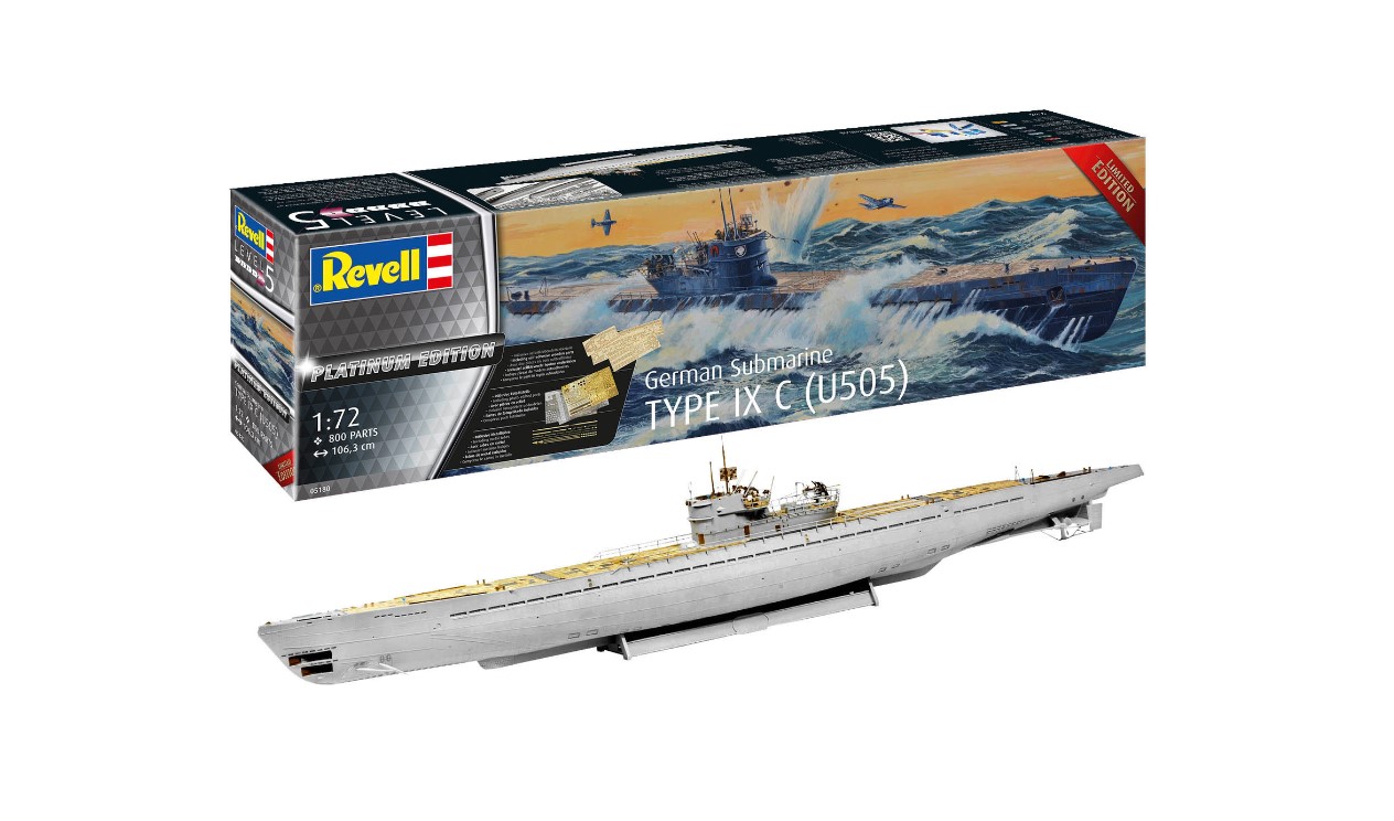 German Submarine Type IX C/40 Platinum Edition - 1:72 - Revell - 05180 ...